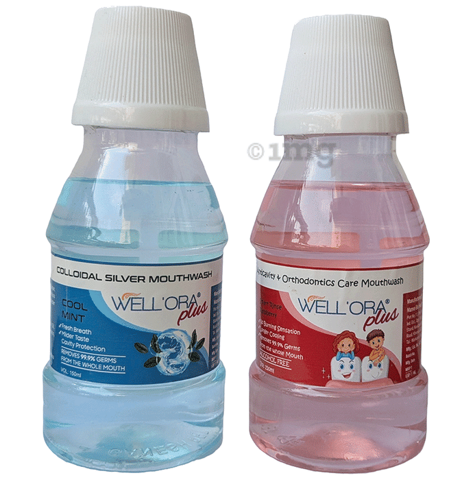 Well'ora Plus Colloidal Silver Mouthwash Cool Mint (150ml) & Anticavity ...