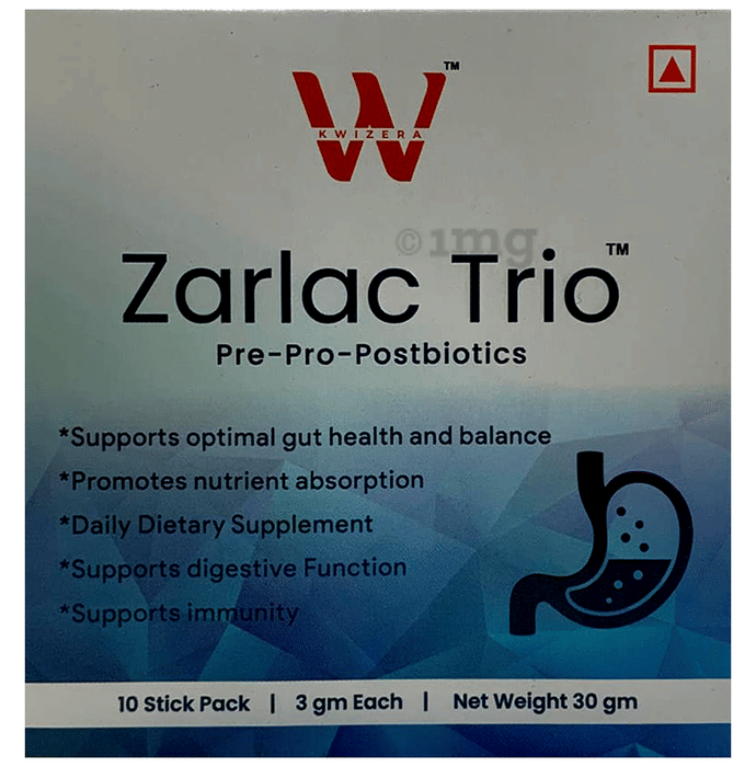 Zarlac Trio Pre-Pro-Postbiotics 3gm Stick (10 Each): Buy box of 1.0 ...