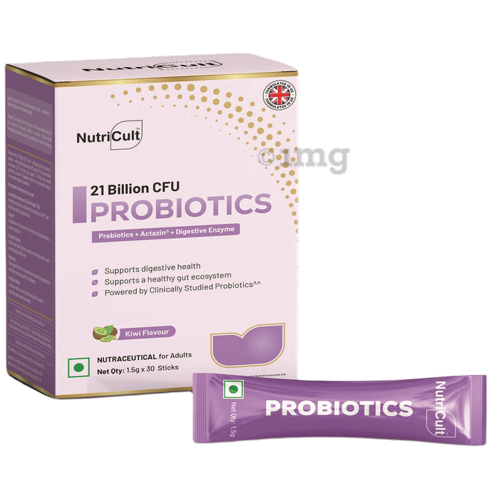 NutriCult 21 Billion CFU Probiotics Sticks (1.5gm Each) Kiwi: Buy box ...