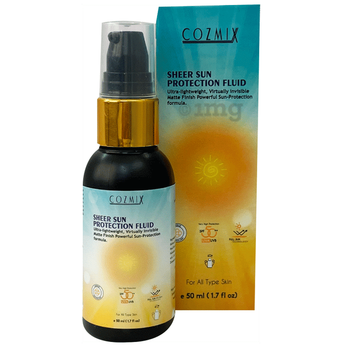 Cozmix Sheer Sun Protection Fluid SPF 50++: Buy pump bottle of 50.0 ml Liquid at best price in ...