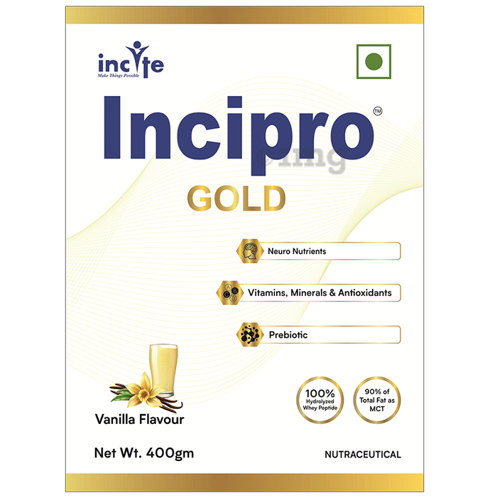 Incipro Powder Gold Vanilla: Buy box of 400.0 gm Powder at 𝗯𝗲𝘀𝘁 𝗽𝗿𝗶𝗰𝗲 ...