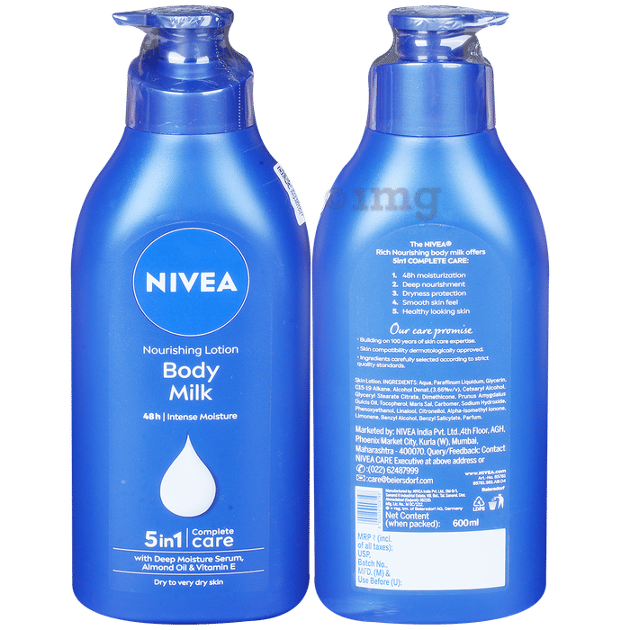 Nivea Body Milk Nourishing Lotion: Buy pump bottle of 600.0 ml Lotion at best price in India | 1mg
