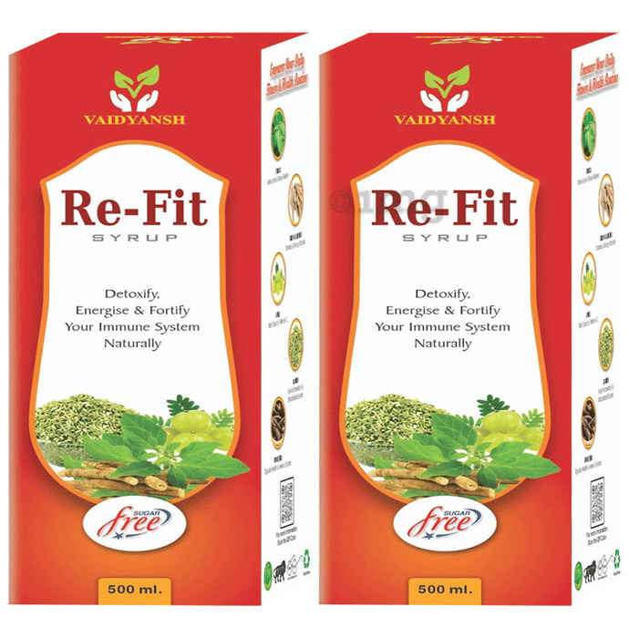 Vaidyansh Re-Fit Syrup (500ml Each) Sugar Free: Buy combo pack of 2.0 ...