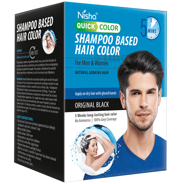 Nisha Quick Color 5 Minutes Shampoo Based Hair Color for Men & Women ...