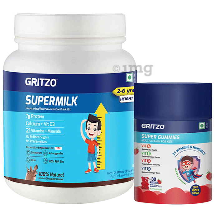 Gritzo Combo Pack of Supermilk 2-6 Years Height+ Double Chocolate ...