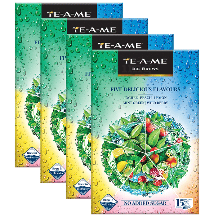 TE-A-ME Ice Brews Five Delicious Flavous Tea Bag (15 Each): Buy combo ...