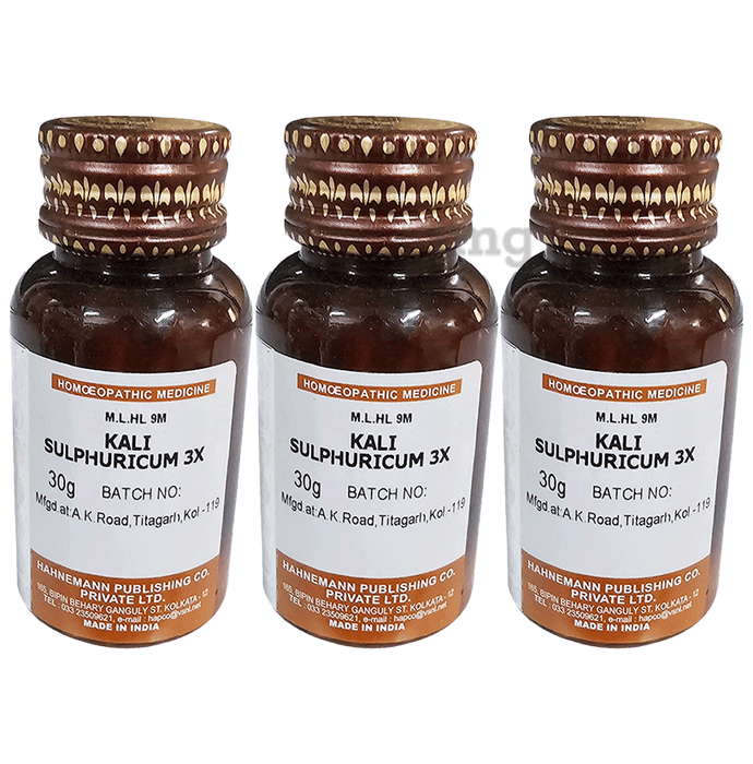 Hapco Kali Sulphuricum Tablet (30gm Each) 3X: Buy combo pack of 3.0 ...