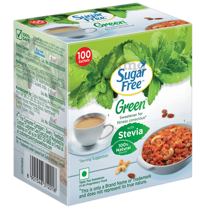 Sugar Free Green Sweetener with Stevia Sachet (0.75gm Each): Buy box of ...