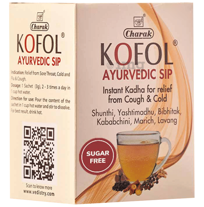 Kofol Ayurvedi Sip Sachet for Cold, Cough & Sore Throat (3gm Each ...