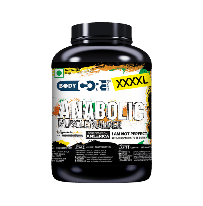 Body Core Science XXXXL Anabolics Muscle Builder Powder Chocolate Fudge ...
