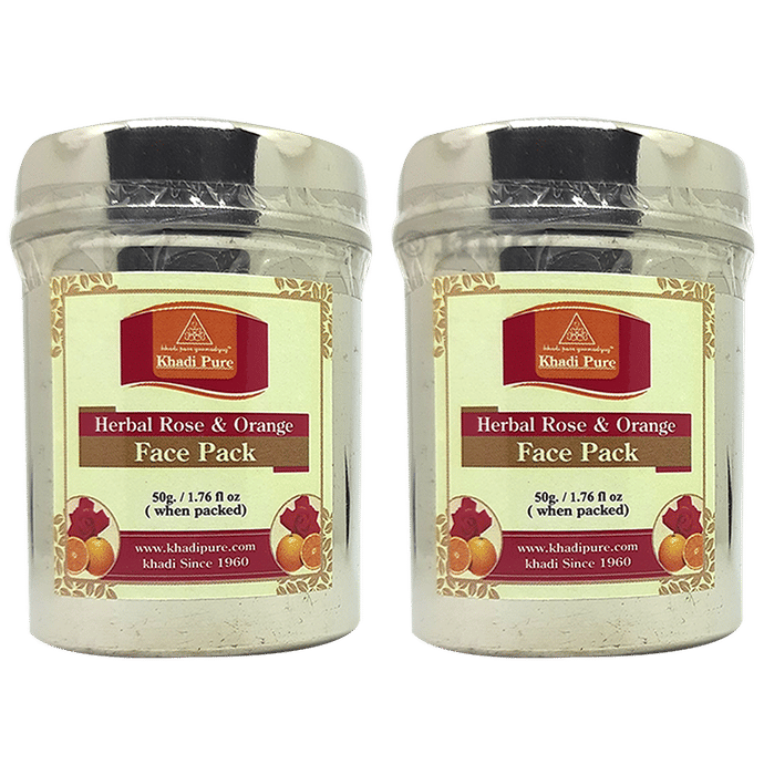 Khadi Pure Herbal Rose & Orange Face Pack (50gm Each): Buy combo pack of 2.0 jar at 𝗯𝗲𝘀𝘁 𝗽𝗿𝗶𝗰𝗲 ...