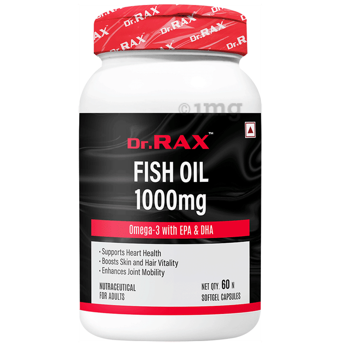 Dr. Rax Fish Oil 1000mg Omega 3 with EPA & DHA Softgel Capsule: Buy ...