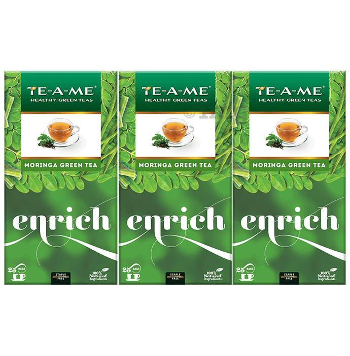 TE-A-ME Moringa Green Tea Bags (25 Each): Buy combo pack of 4.0 Packs ...