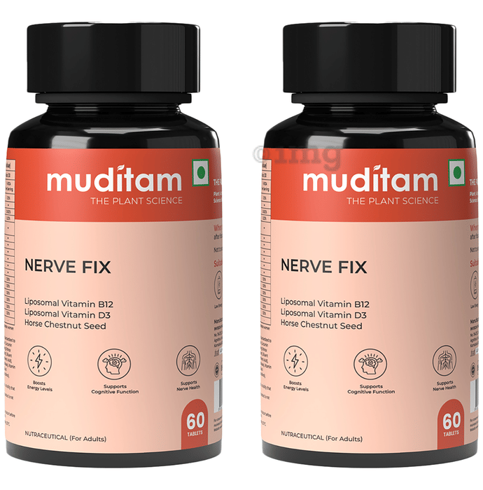 Muditam Nerve Fix Tablet for Adults (60 Each): Buy combo pack of 2.0 ...