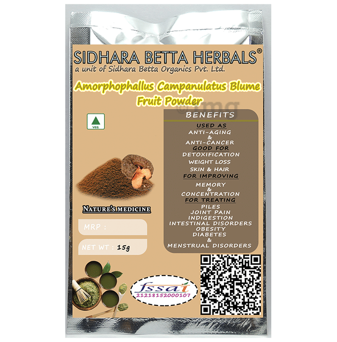 Sidhara Betta Herbals Amorphophallus Companulatus Blume Fruit Powder ...