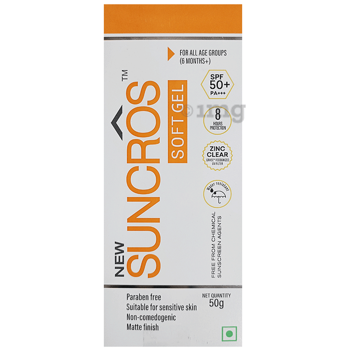 Suncros Matte Finish Soft Sunscreen Gel SPF 50+ PA+++: Buy box of 50.0 ...