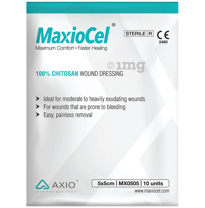 MaxioCel Chitosan Wound Dressing Bandage 5X5CM: Buy box of 10.0 units ...