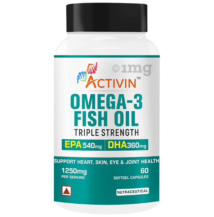 Activin Omega 3 Fish Oil Triple Strength Softgel Capsule: Buy bottle of ...