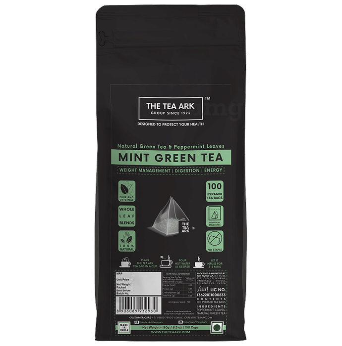 The Tea Ark Mint Green Tea Bag(1.8gm Each) | Individually Wrapped ...