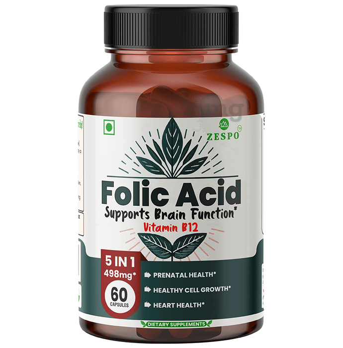 Zespo Folic Acid Capsule: Buy bottle of 60.0 capsules at best price in ...