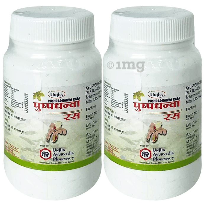 Unjha Pushpadhanva Rasa Tablet (200 Each): Buy combo pack of 2.0 ...