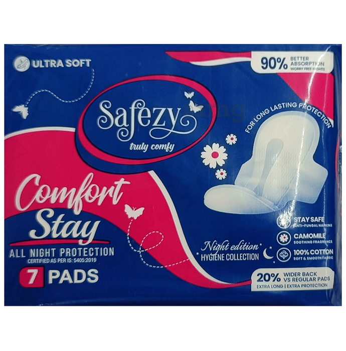 Safezy Comfort Stay All Night Protection Pads Ultra Soft: Buy packet of ...