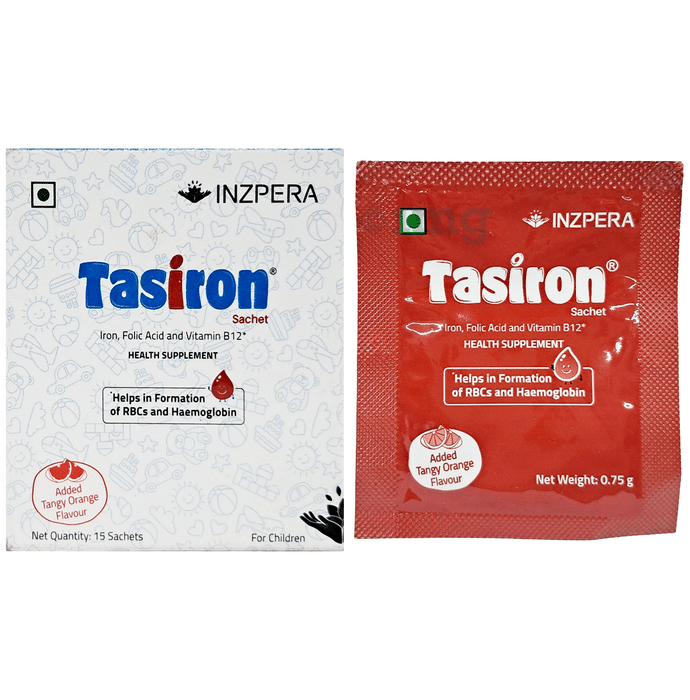 Tasiron Sachet (0.75gm Each) Tangy Orange: Buy box of 15.0 Sachets at ...