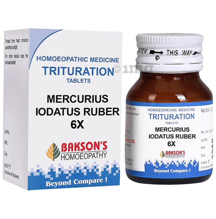 Bakson's Homeopathy Mercurius Iodatus Ruber Trituration Tablet 6X: Buy ...