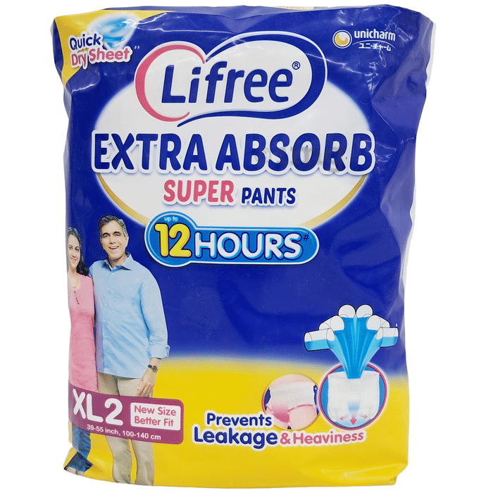 Lifree Super Extra Absorb Pants Unisex Adult Diaper (2 Each) XL: Buy ...