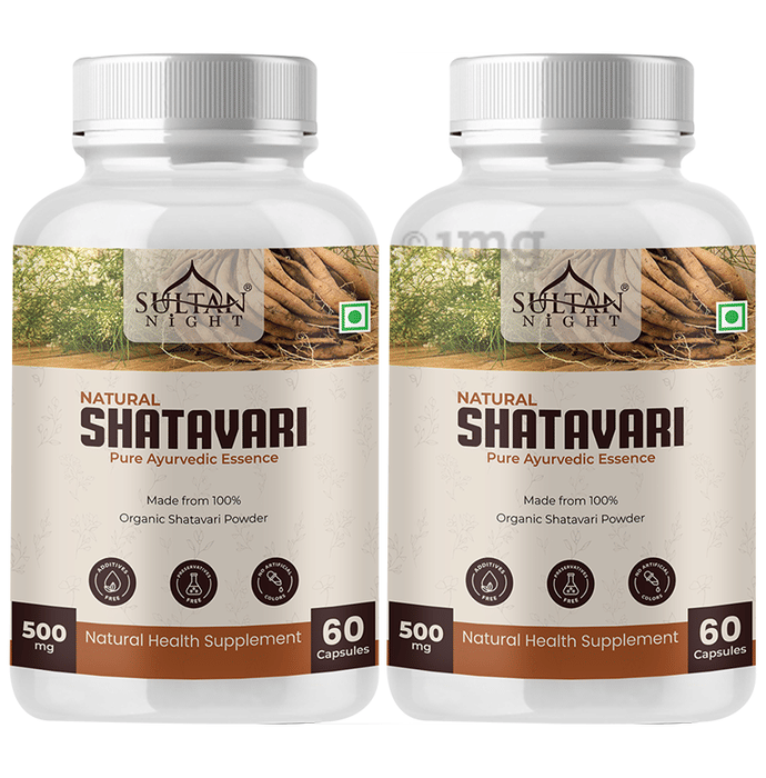 Sultan Night Natural Shatavari Capsule (60 Each): Buy combo pack of 2.0 ...