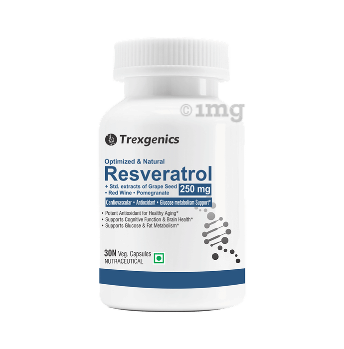 Trexgenics Optimized & Natural Resveratrol 250mg Veg Capsule: Buy ...