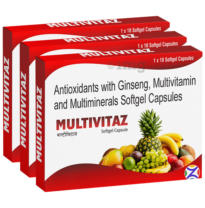 Multivitaz Softgel Capsule (10 Each): Buy combo pack of 3.0 boxes at ...
