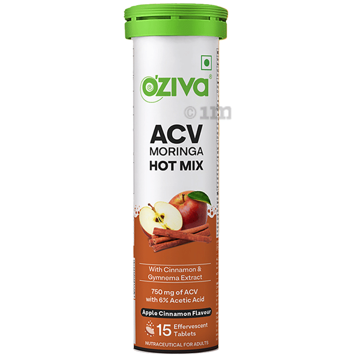 Oziva ACV Moringa Hot Mix Effervescent Tablet for Adults Apple Cinnamon ...