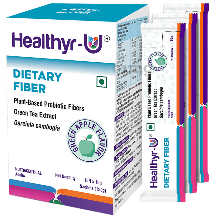 Healthyr-U Plant Based PreBiotic Dietary Fibre Sachet (10gm Each) Green ...