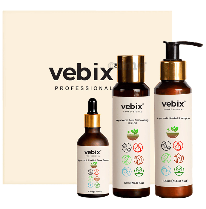 Vebix Professional HairCare Regimen -Ayurvedic 3 Product Kit -For ...