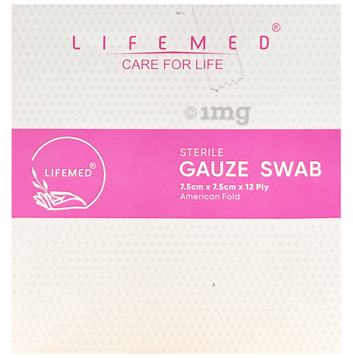 Lifemed Sterile Gauze Swab 7.5 X 7.5cm 12ply: Buy packet of 4.0 swabs ...