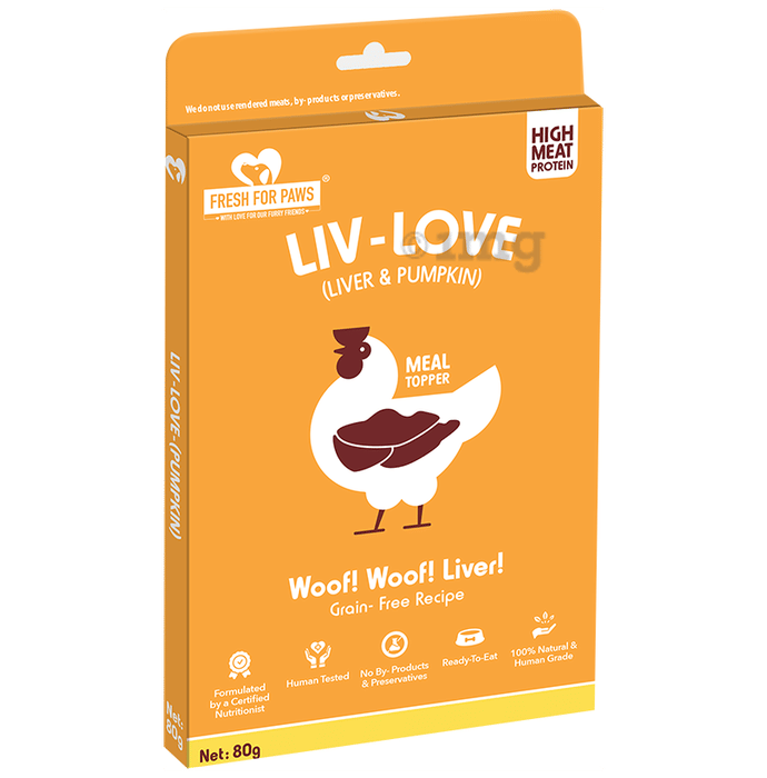 Fresh For Paws Liv-Love Dog Food Liver & Pumpkin: Buy box of 80.0 gm ...