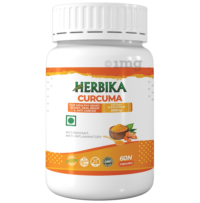 Herbika Curcuma Capsule: Buy bottle of 60.0 capsules at 𝗯𝗲𝘀𝘁 𝗽𝗿𝗶𝗰𝗲 in ...