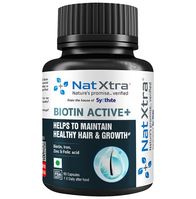 NatXtra Biotin Active+ Capsule: Buy bottle of 60.0 capsules at best ...