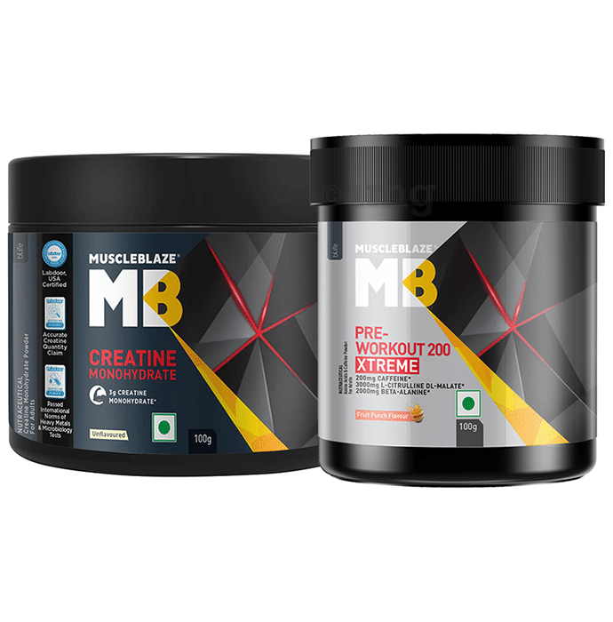 Muscleblaze Combo Pack Of Creatine Monohydrate And Pre Workout 200 Xtreme