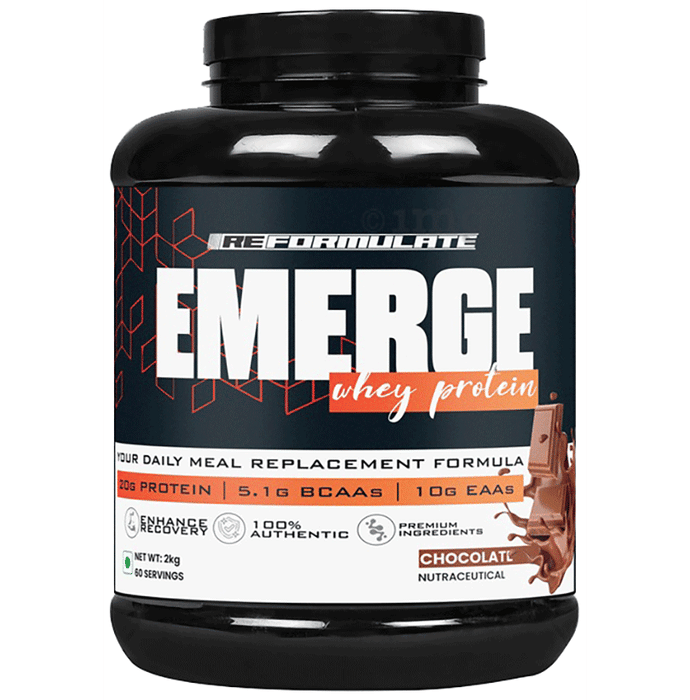 Reformulate Emerge Whey Protein Powder Chocolate: Buy jar of 2.0 kg ...
