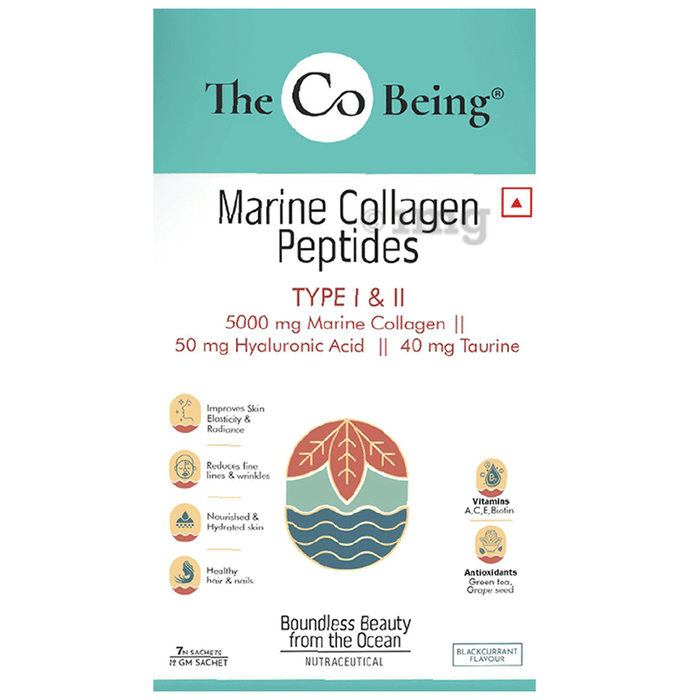 The Co Being Marine Collagen Peptides Sachet (12gm Each) Blackcurrant ...