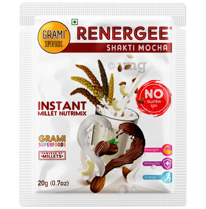 Grami Superfoods Renergee Shakti Mocha Instant Millet Nutrimix (20g ...