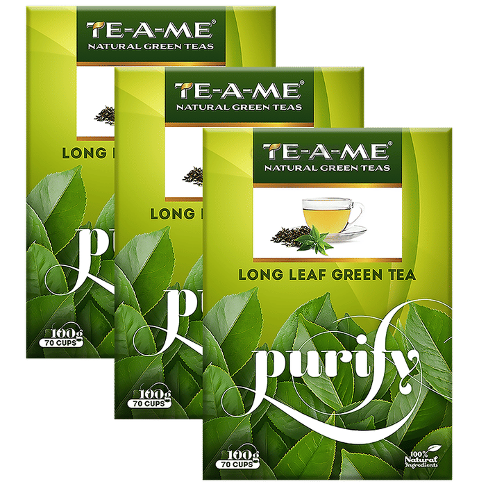 TE-A-ME Purify Long Leaf Green Tea (100gm Each): Buy combo pack of 3.0 ...