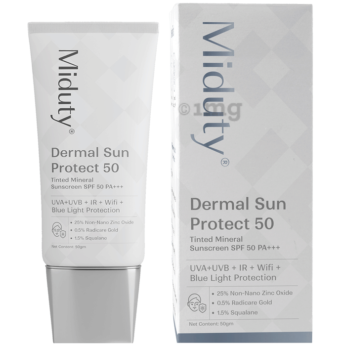 Miduty Dermal Sun Protect 50 Tinted Mineral Sunscreen SPF 50 PA+++: Buy ...