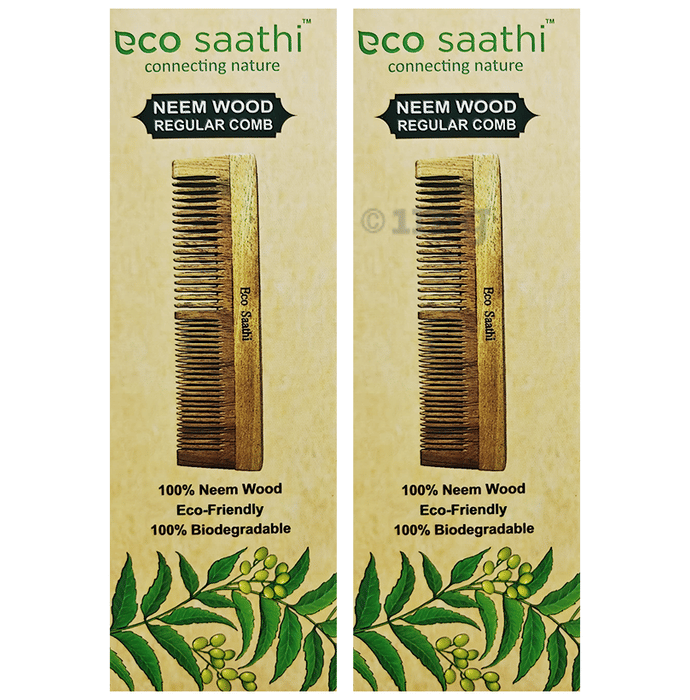 Eco Saathi Neem Wood Regular Comb: Buy combo pack of 2.0 units at best ...