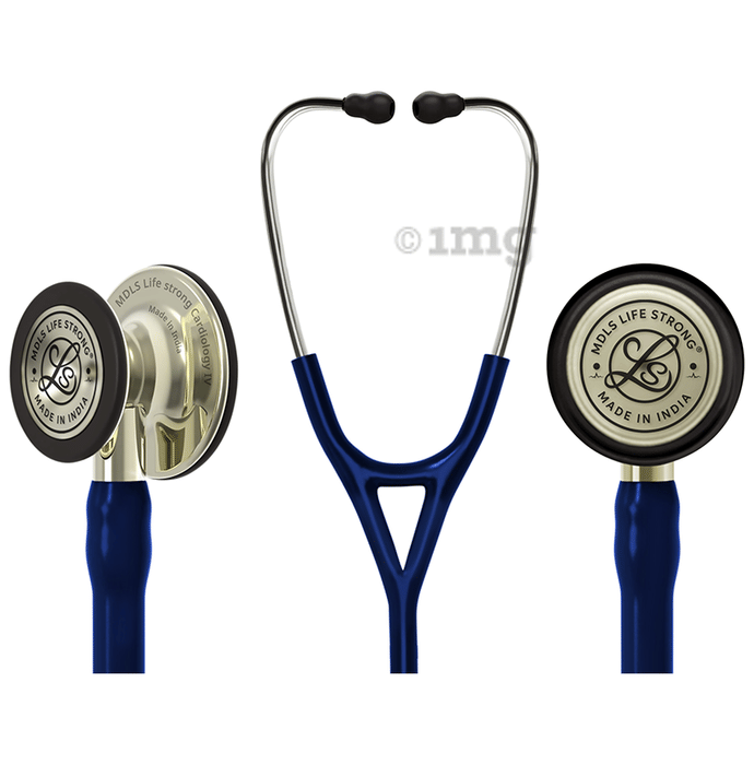 MDLS Life Strong Cardiology IV Silver Shine Stethoscope Navy Blue: Buy ...