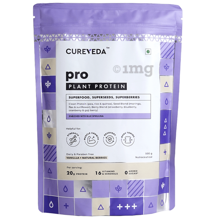Cureveda Pro Plant Protein Powder Zero Added Sugar Vanilla+Natural ...