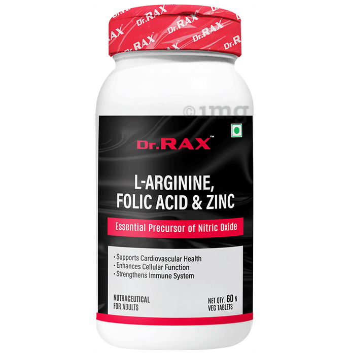 Dr. Rax L-Arginine, Folic Acid & Zinc Veg Tablet: Buy bottle of 60.0 tablets at best price in ...