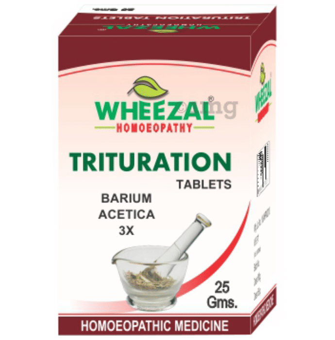 Wheezal Barium Acetica Trituration Tablet 3X: Buy bottle of 25.0 gm ...